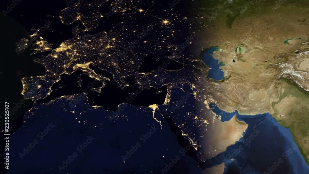 NASA Satellite Mediterranean Map Animated Time-Lapse Stock Video ...