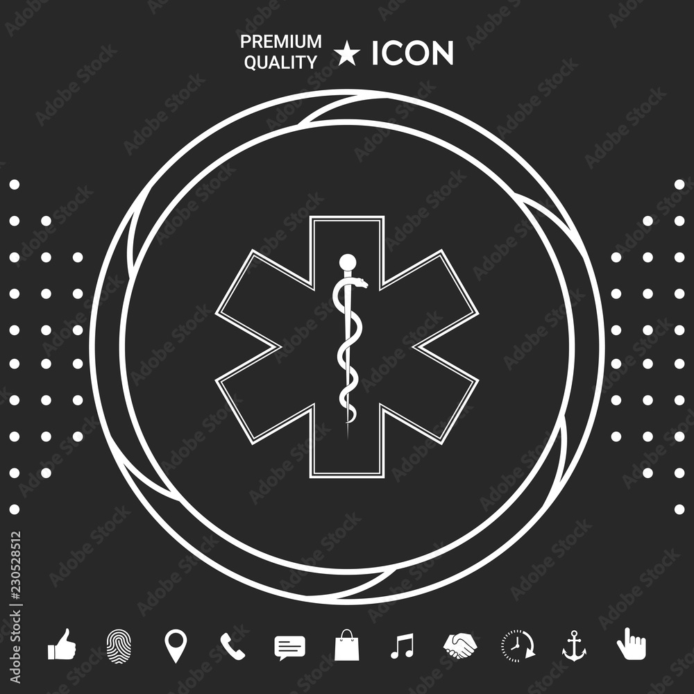 Medical symbol of the Emergency - Star of Life icon Stock Vector ...