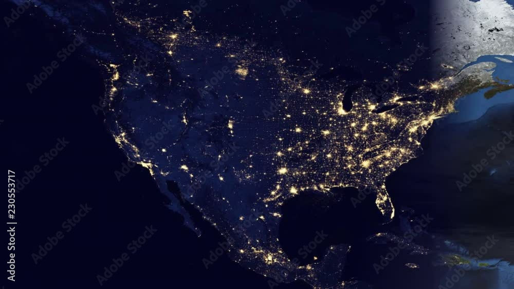 North America Time-Lapse Map Location Animation Stock Video | Adobe Stock