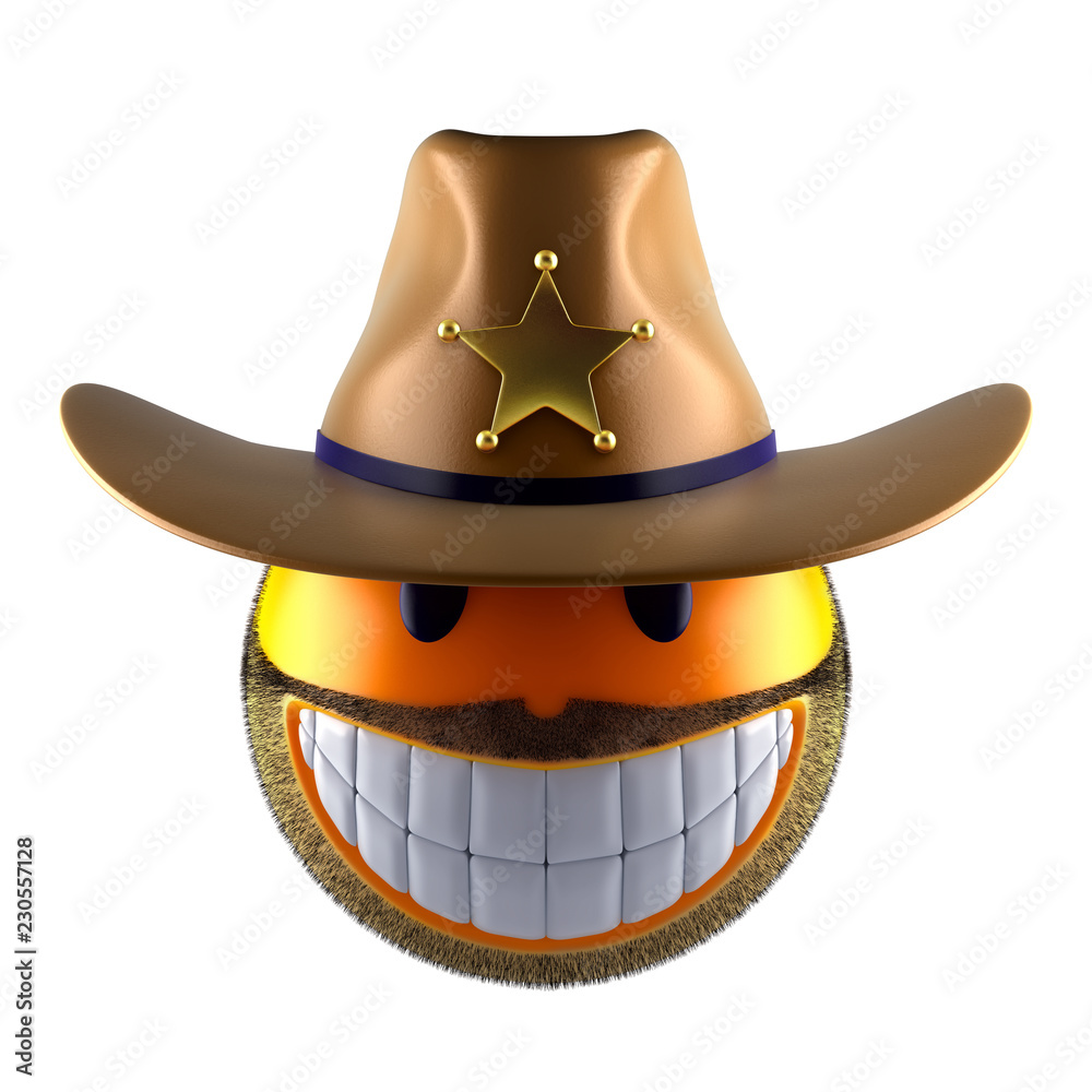 Sheriff emoji sphere concept Stock Illustration | Adobe Stock