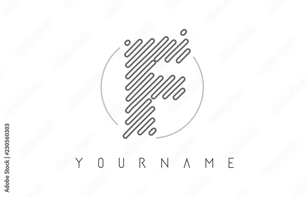 F Letter Logo Design with Black Lines Monogram Stock Vector | Adobe Stock