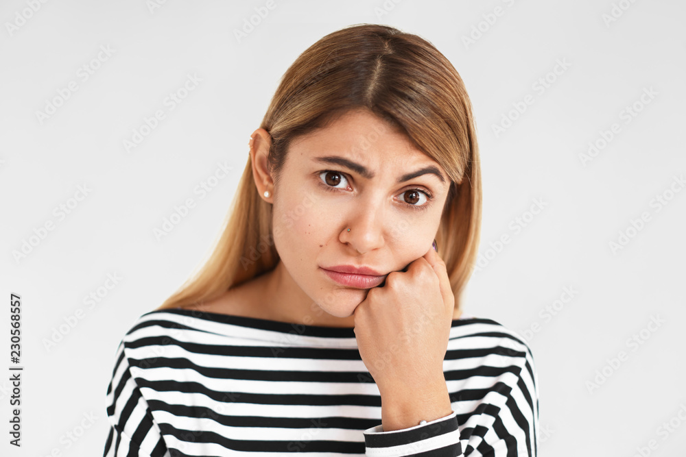 Human Facial Expressions Portrait Of Beautiful Young Blonde Woman