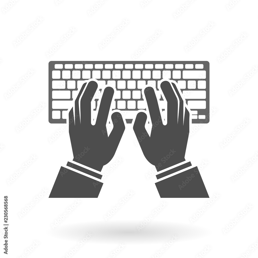 Hands on keyboard icon Stock Vector | Adobe Stock