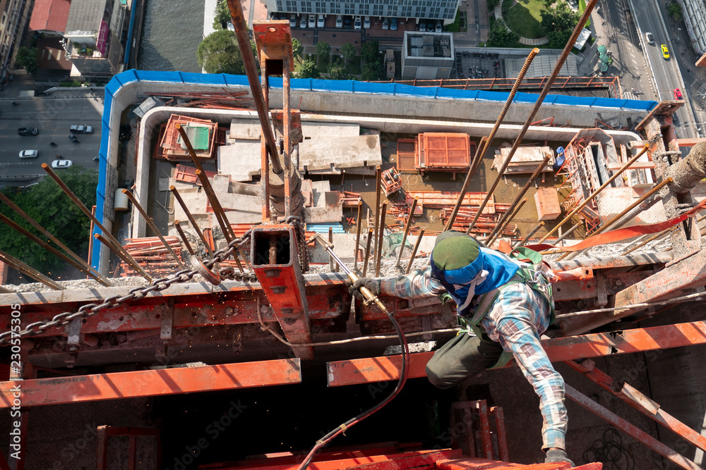 Construction worker wear standard personal protective equipment ...