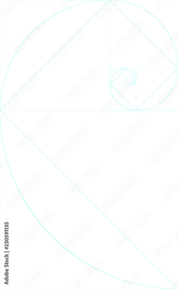 Vertical blank golden ratio template with guides Stock Vector | Adobe Stock