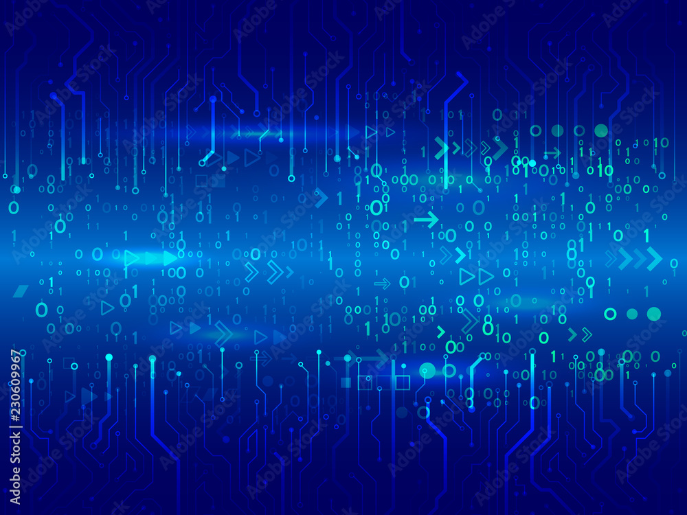 Abstract technology background. Big data flow vector illustration ...