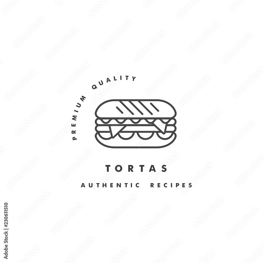 Vector design templates logo and emblem - mexican tortas. Logos in ...