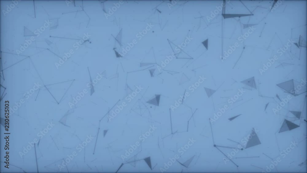 Pieces of black structure scatter in space.3d rendered abstract plexus ...