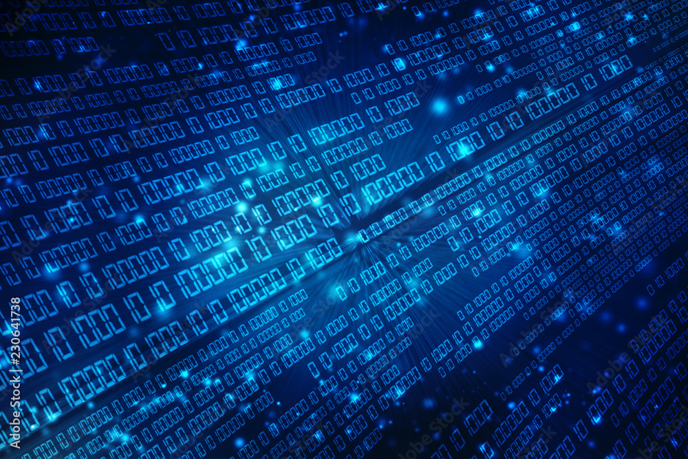 Digital Abstract technology background, binary code background. 3d ...