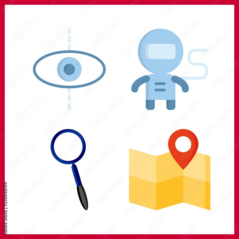 discovery icon. map and astronaut vector icons in discovery set. Use ...