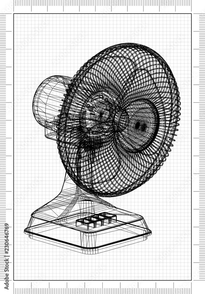 Table Fan Drawing