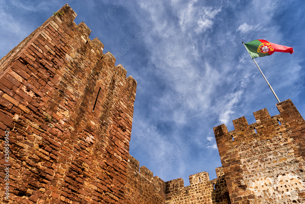 Silves Castle. A medieval fortress built by the Moorish empire ...