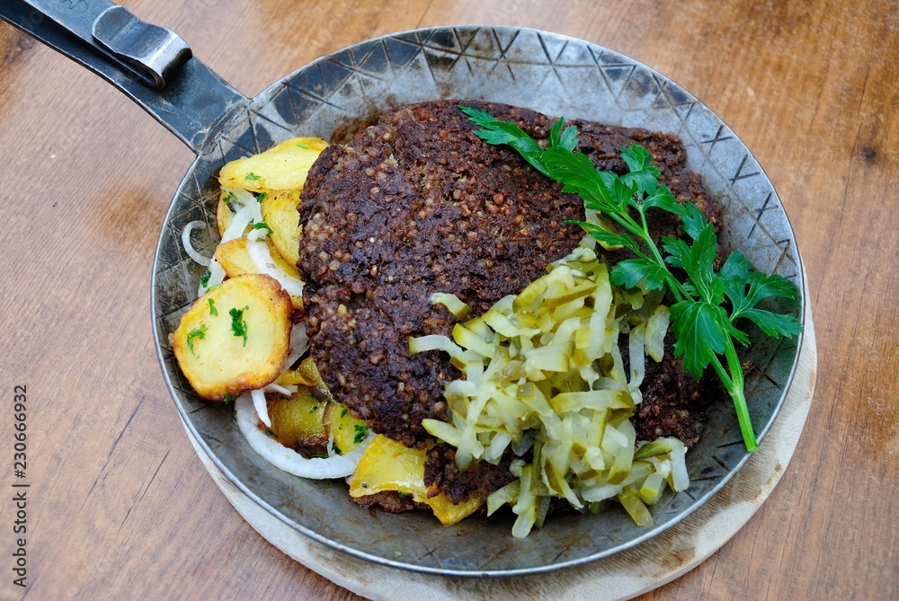 Original Bremer Knipp - crispy fried Haggis style oat grout’s dish of ...