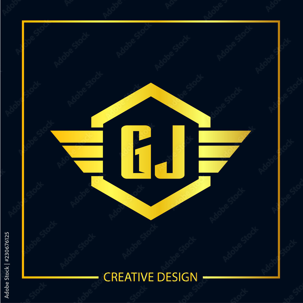 Initial Letter GJ Logo Template Design Stock Vector | Adobe Stock