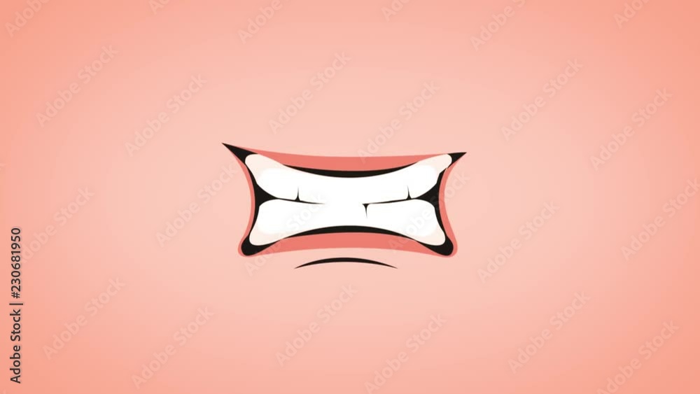 4k Comic Rage And Anger Mouth Background/ Animation of a comic face ...