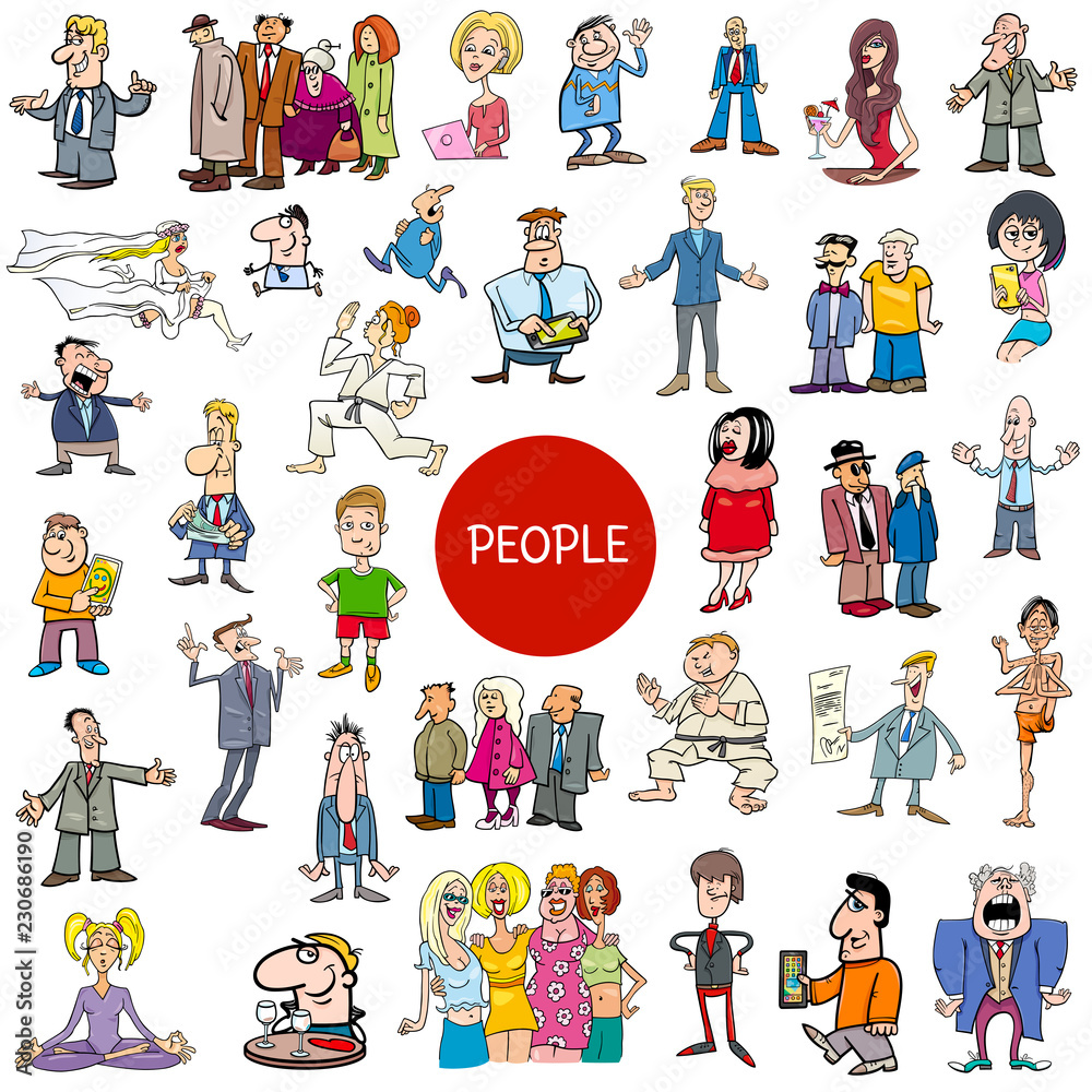 cartoon people characters collection Stock Vector | Adobe Stock
