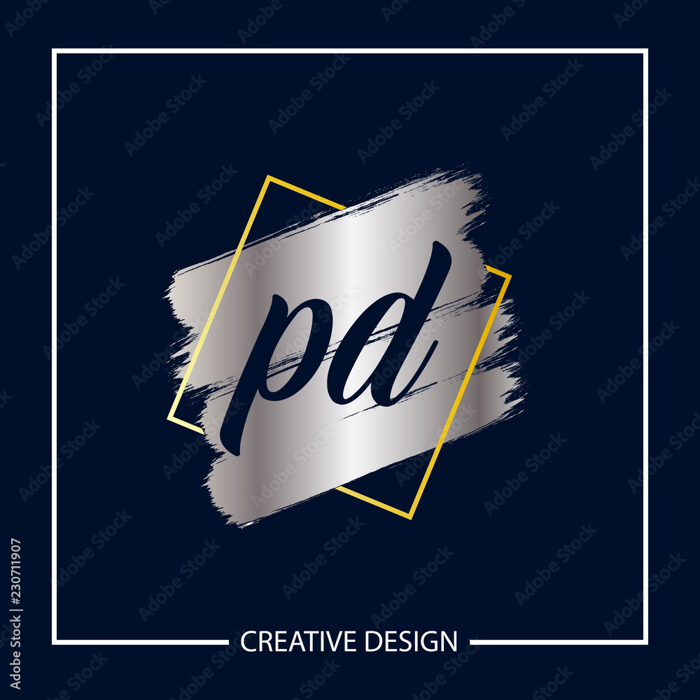 Initial Letter PD Logo Template Design Stock Vector | Adobe Stock