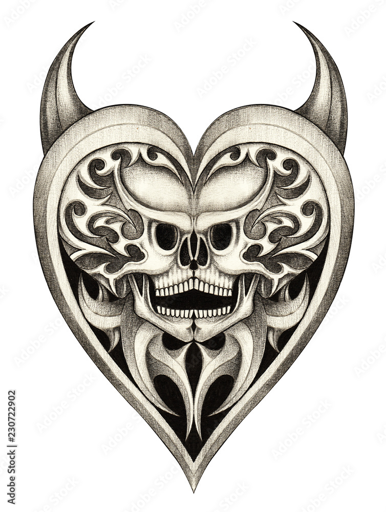 Devil Heart Drawing