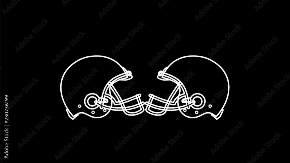 2d Animation motion graphics showing a drawing of two american football ...