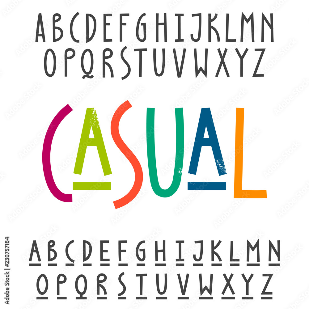 Two modern alphabets. Uppercase and underlined lowercase letters for ...