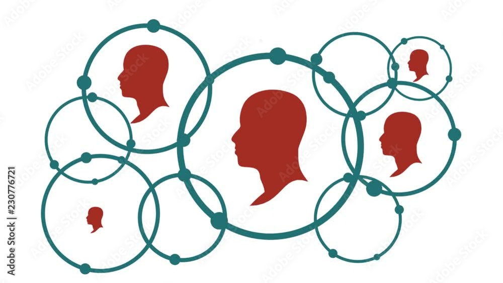 Social media network. Growth background with circles and integrate ...