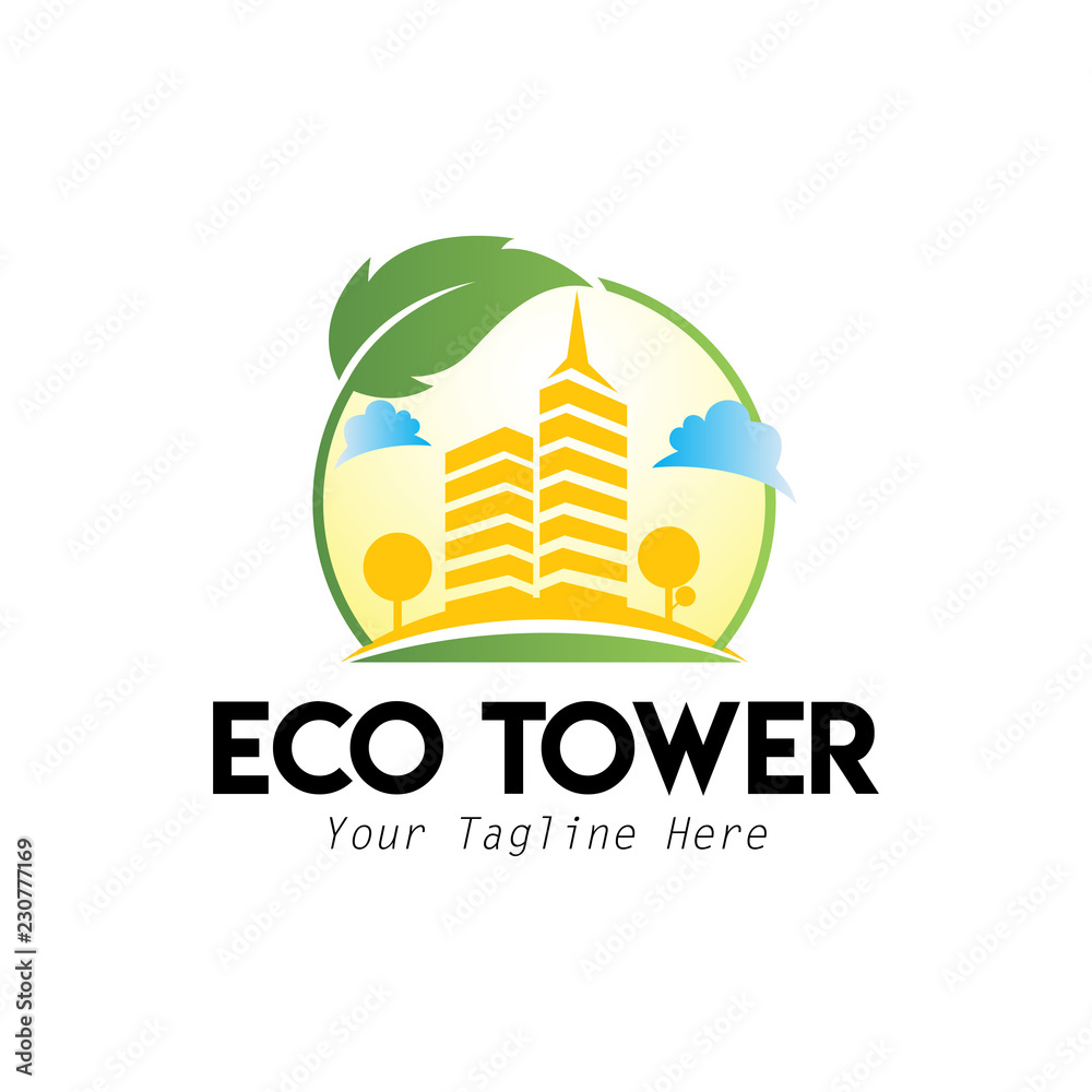Eco Tower Logo Tempate Stock Vector | Adobe Stock