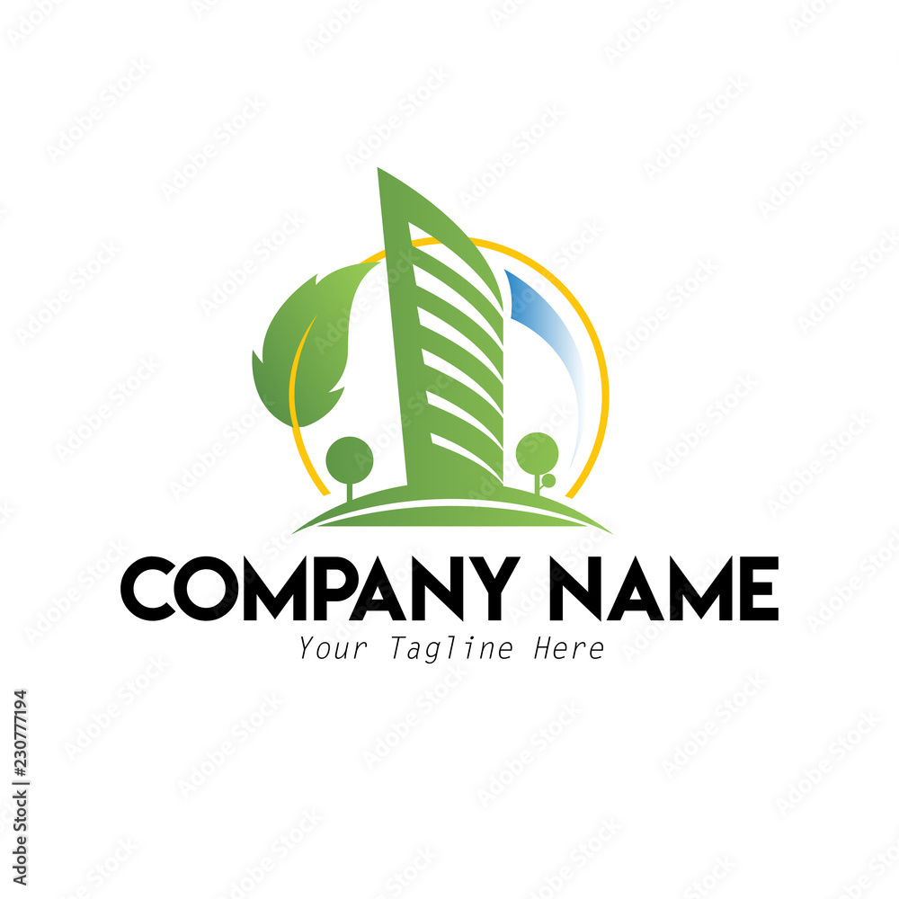 Eco Tower Logo Tempate Stock Vector | Adobe Stock