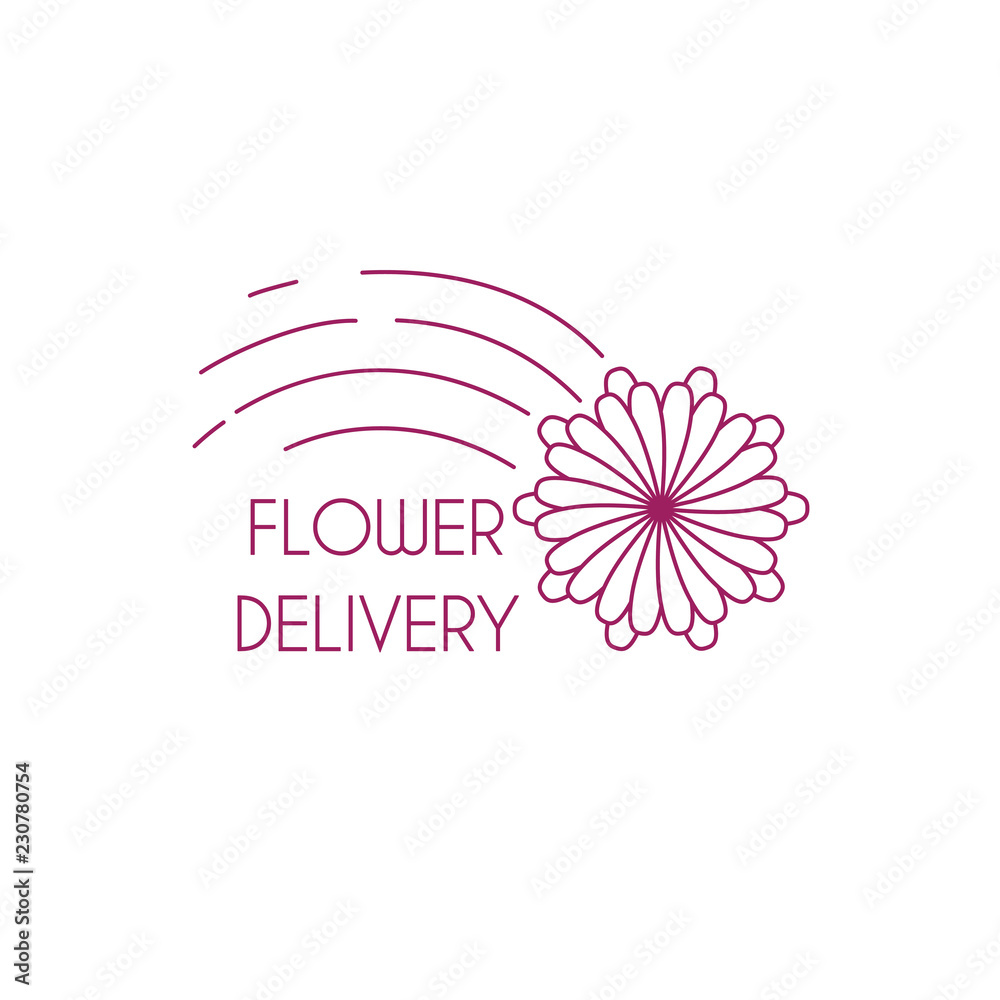 fast flower delivery linear logo vector illustration Stock Vector ...
