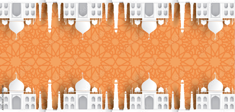 blank mosque text background, modern elegant islamic design Stock ...