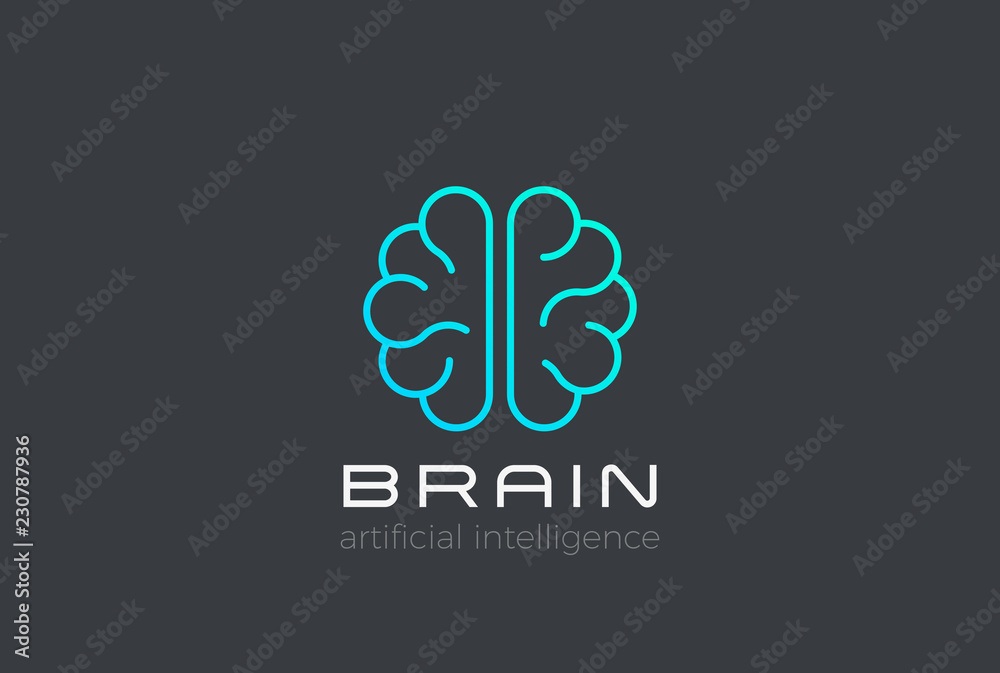 Vetor de Brain Artificial Intelligence Logo design vector. AI ...