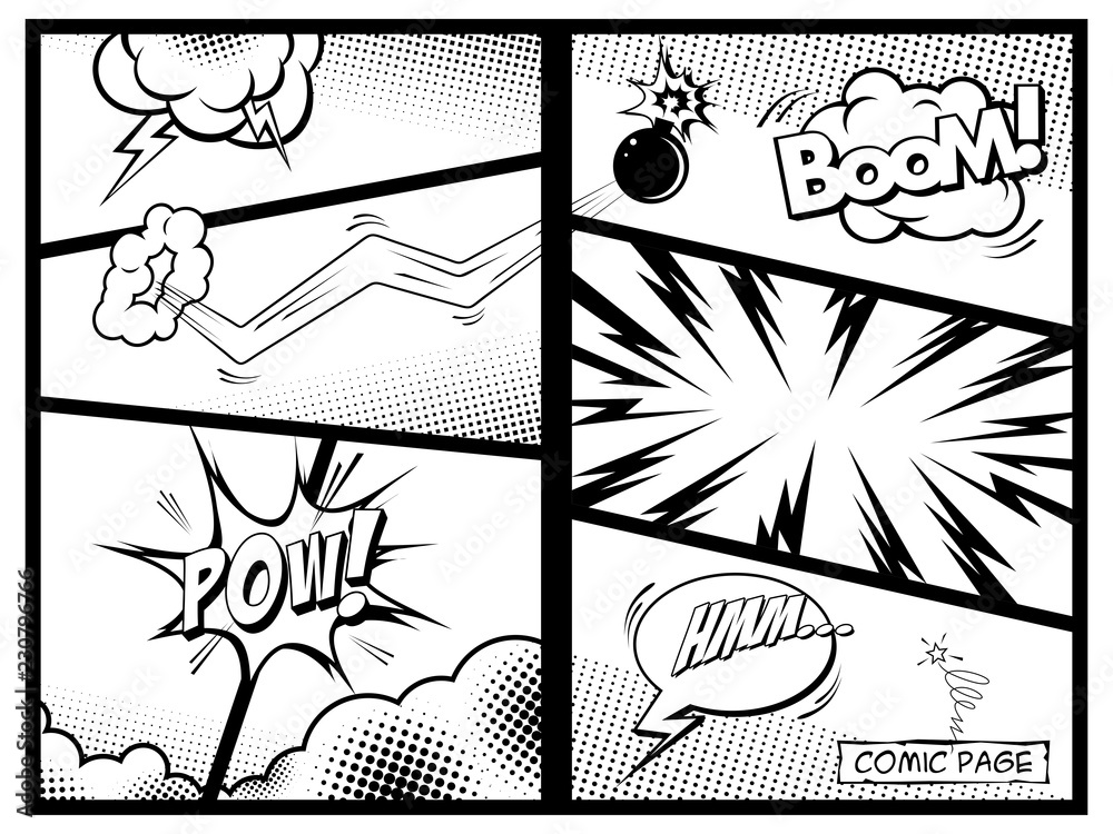 Double comic page. Vector illustration. Stock Vector | Adobe Stock