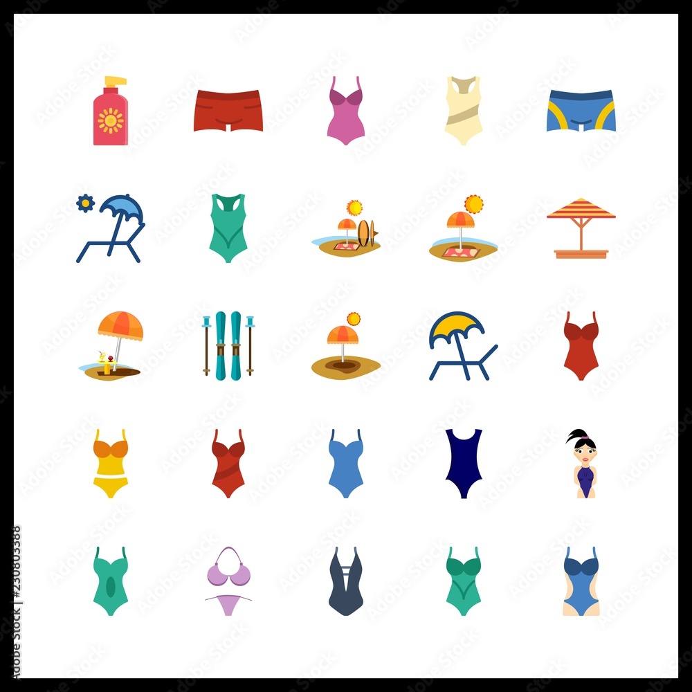 25 resort icon. Vector illustration resort set. ski and summer cafe ...