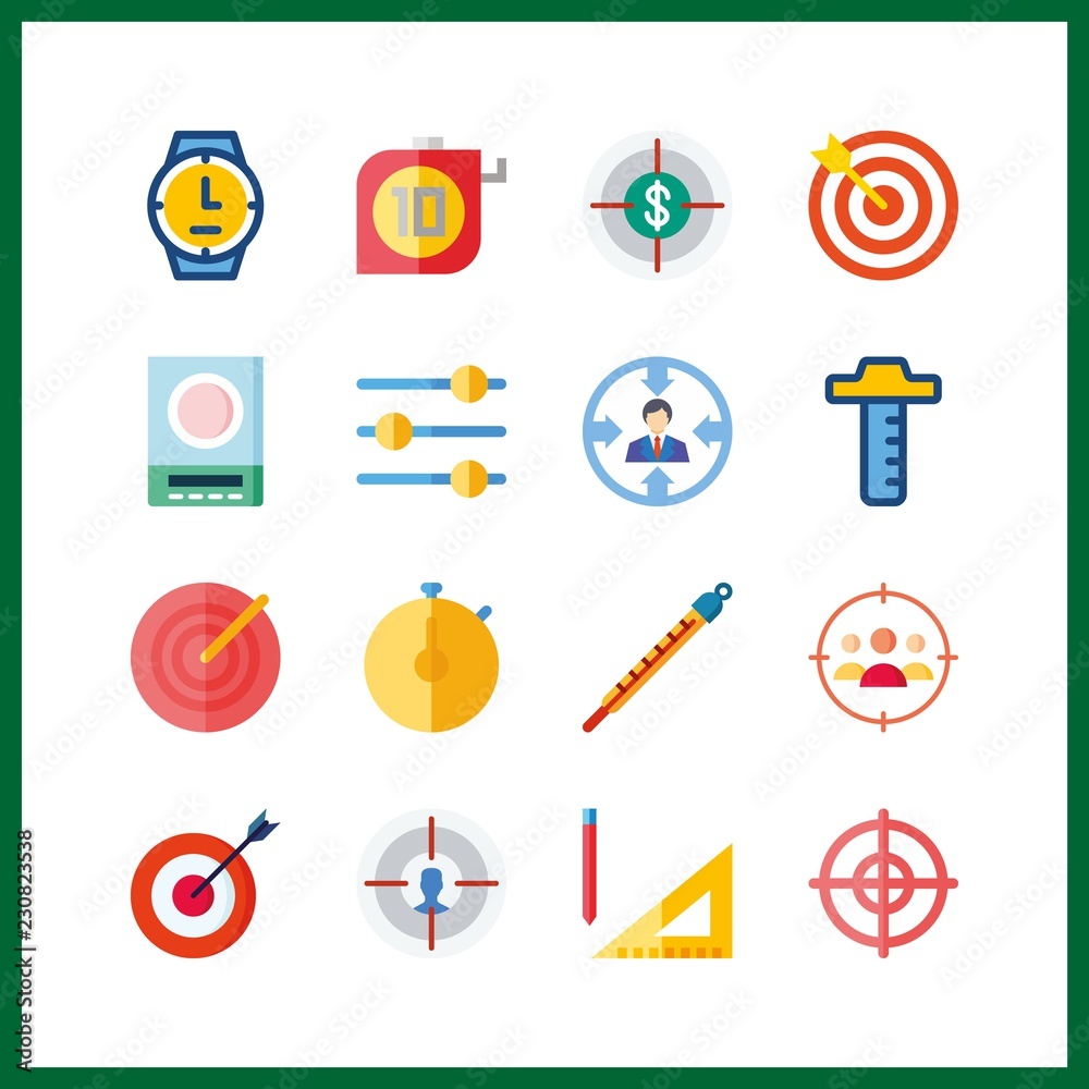 16 accuracy icon. Vector illustration accuracy set. levels and ruler ...
