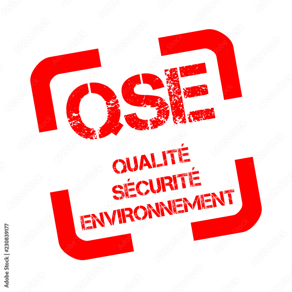 Tampon QSE, qualité, sécurité, environnement Illustration Stock | Adobe ...