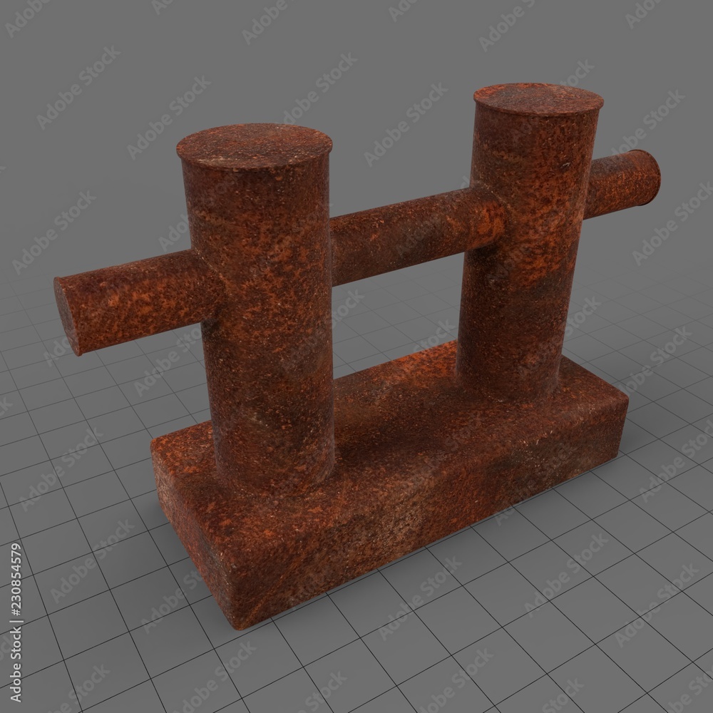 Rustic street bollard Stock 3D asset | Adobe Stock