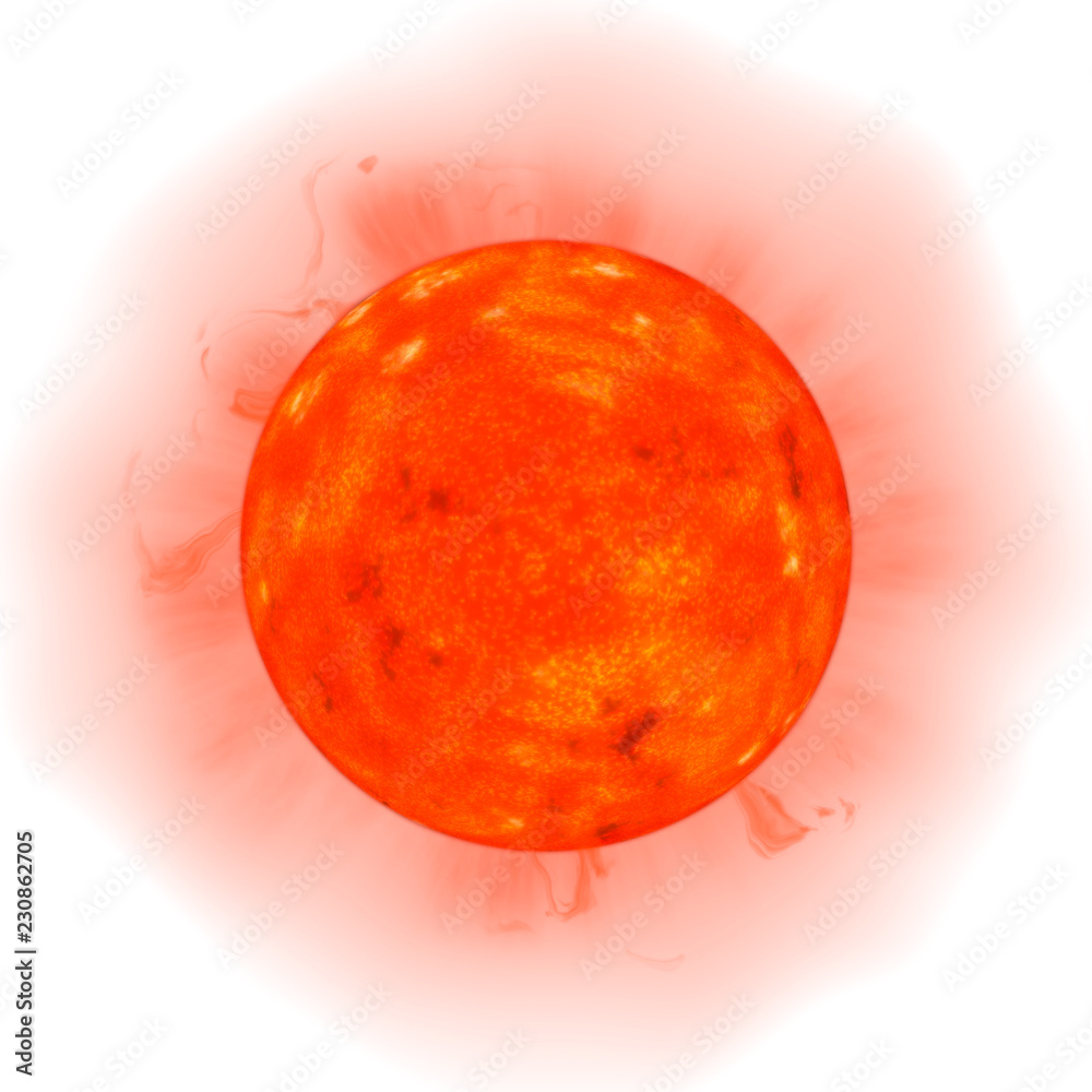 burning surface, protuberances and corona of the sun light glow at the ...