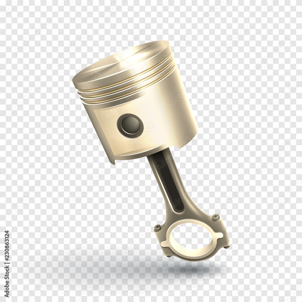 Engine piston isolated on transparent background. Vector 3d ...