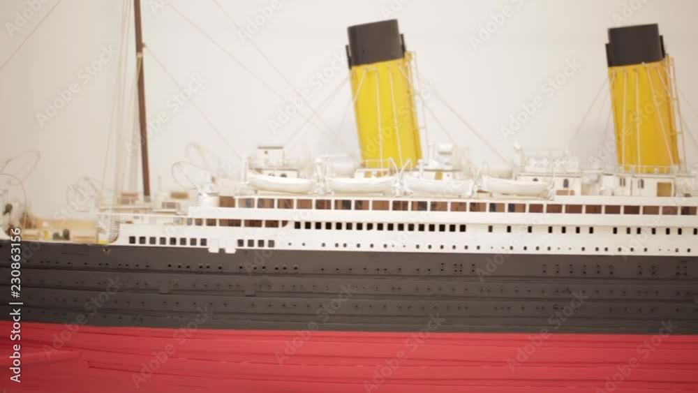 Handmade model of Titanic. Beautiful Handmade model of Titanic isolated ...