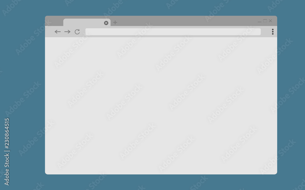 New Simple browser window flat vector web window white blue background ...