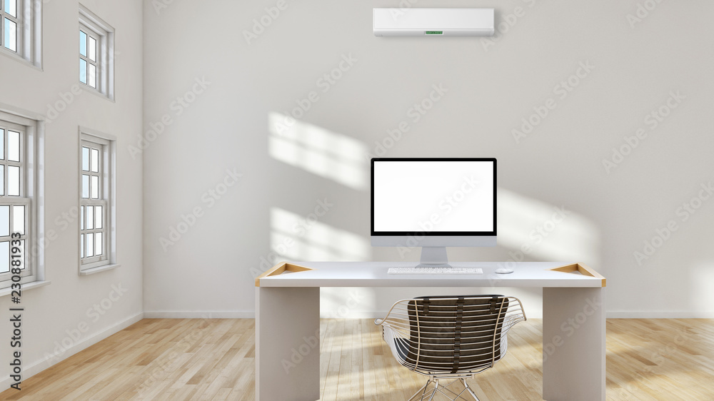 Workplace mockup concept. Mock up modern home decor desktop computer ...