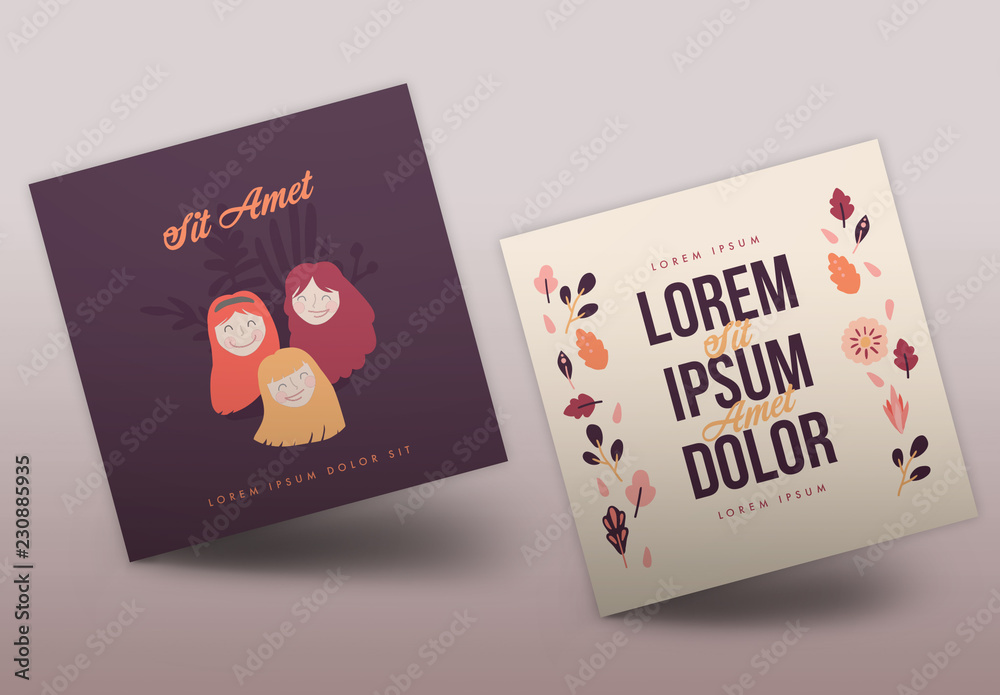 Square Social Media Post Layouts Stock Template | Adobe Stock