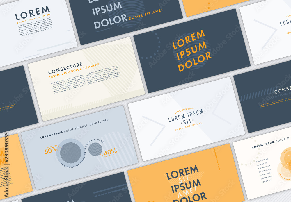 Orange and Blue Presentation Slides Stock Template | Adobe Stock