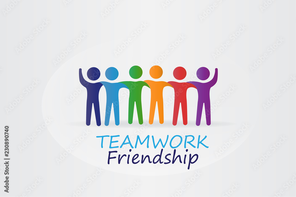 Logo teamwork friendship people Stock Vector | Adobe Stock