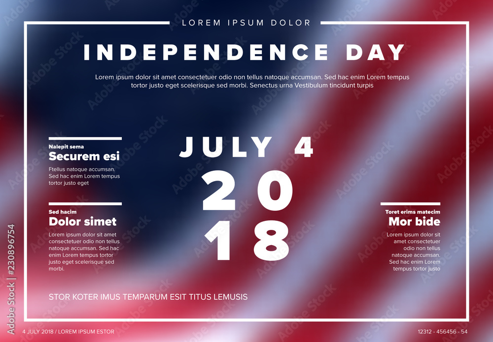 Independence Day Flyer with Flag Stock Template | Adobe Stock
