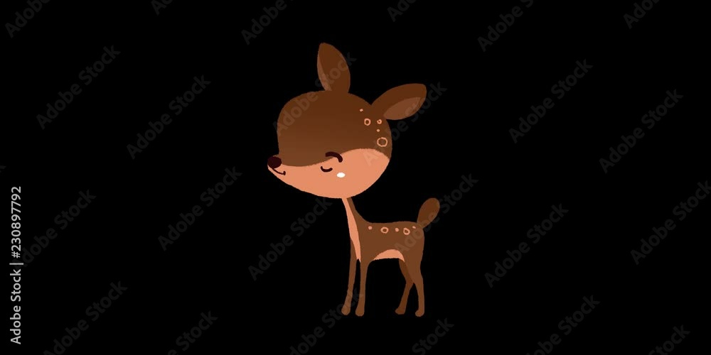 Deer cartoon 2D animation on green screen Stock ビデオ | Adobe Stock