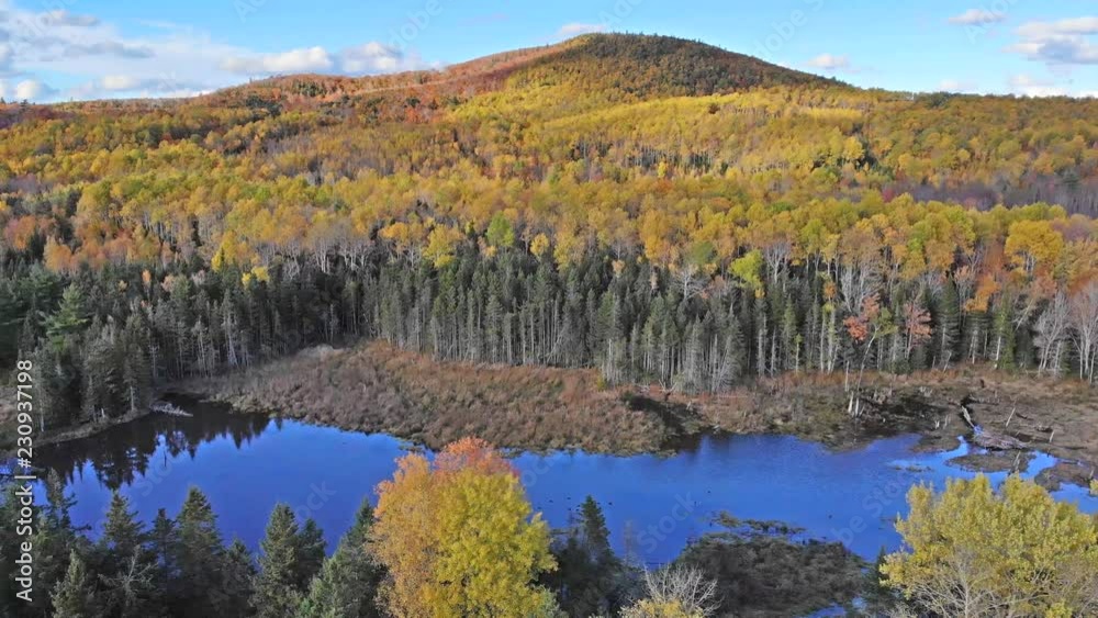 Fall Foliage- Lake and Mountain in Antigonish, Nova Scotia vídeo do ...