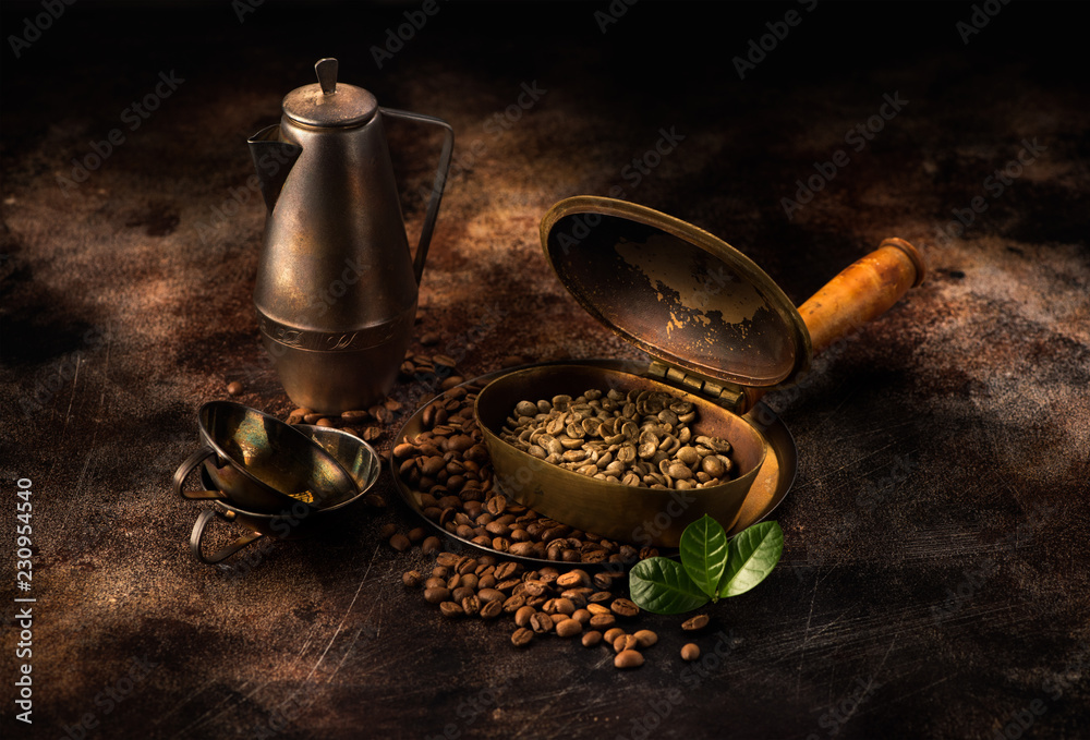 Vintage Roaster Frying Pan for Roasting Coffee Beans and set for making ...