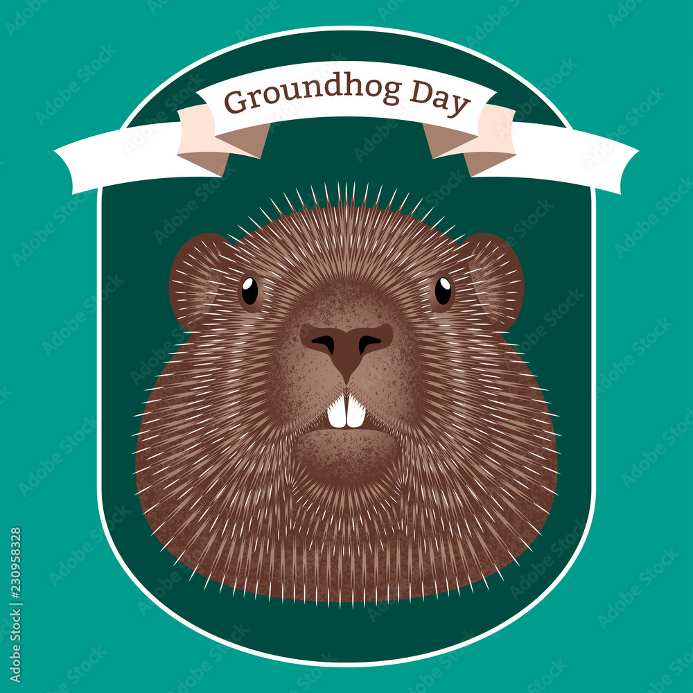 Groundhog Day. Concept National holiday in the USA and Canada. Vector ...