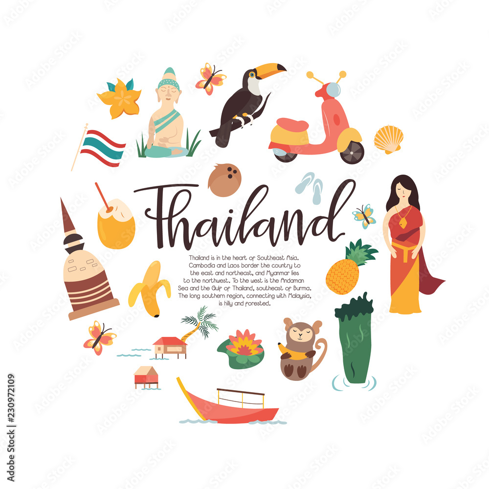 Thailand Map Cartoon