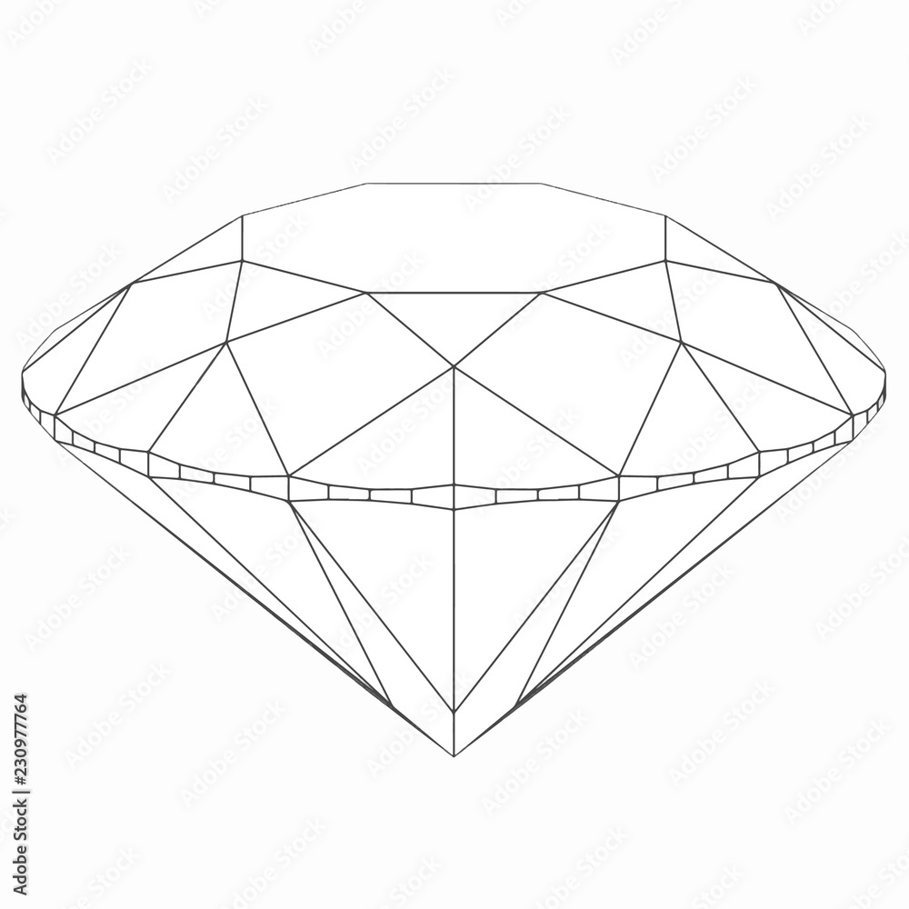 cartoon draw diamond side view Stock Illustration | Adobe Stock